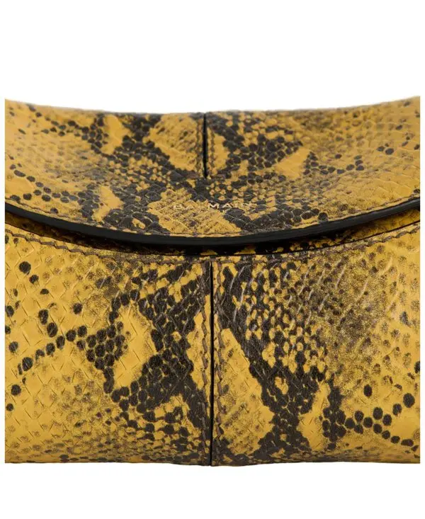 Balmain Python-effect Leather Small Bag - Yellow