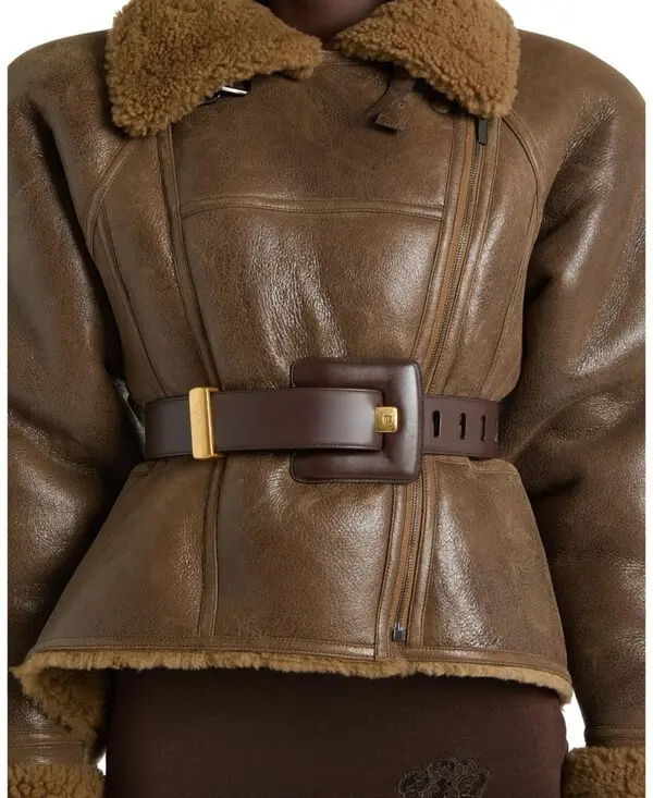 Balmain Anthem Large Smooth Leather Belt