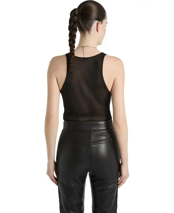 Balmain Knit Vest Top With Lace - Black