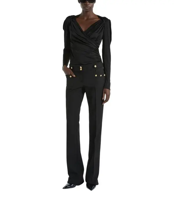 Balmain Draped Flowing Jersey Top