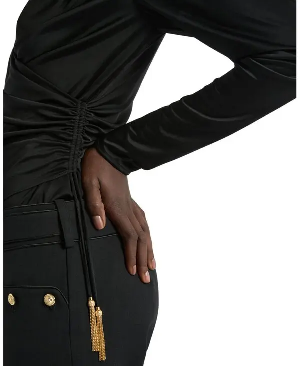 Balmain Draped Flowing Jersey Top