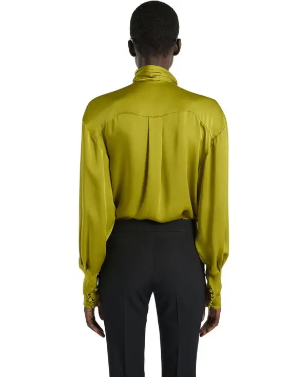 Balmain Draped Silk Chiffon Blouse