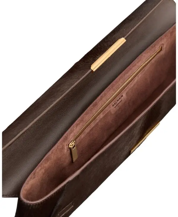 Balmain Long Clutch Bag In Pony-effect Leather