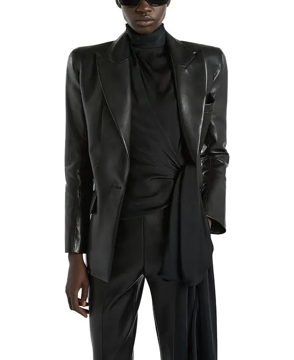 Balmain Structured-shoulder Lambskin Jacket - Black