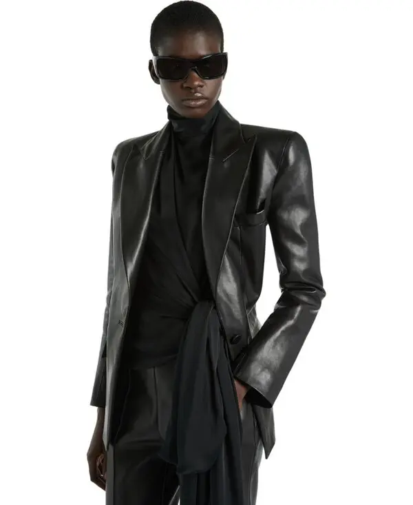 Balmain Structured-shoulder Lambskin Jacket