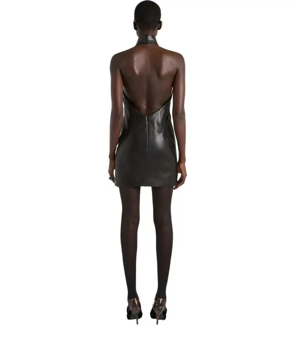 Balmain Lambskin Halterneck Dress
