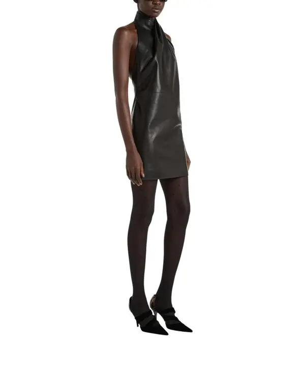 Balmain Lambskin Halterneck Dress