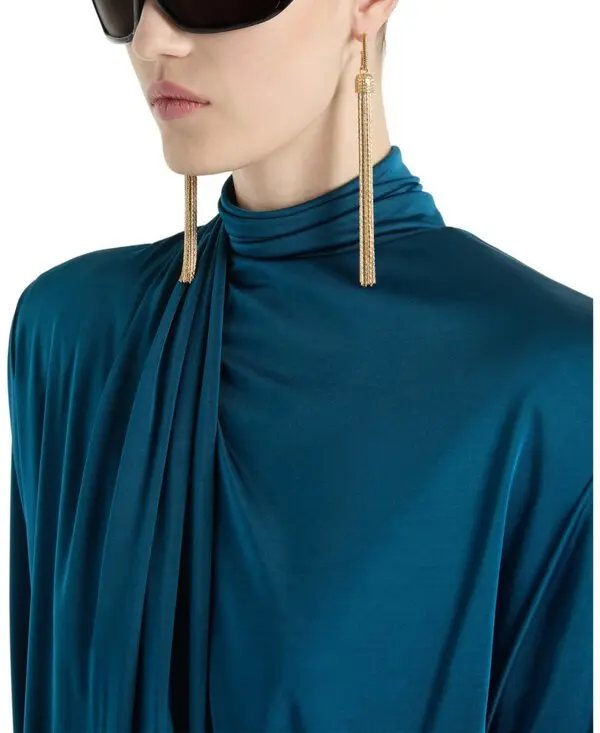 Balmain Brass Tassel Drop Earrings