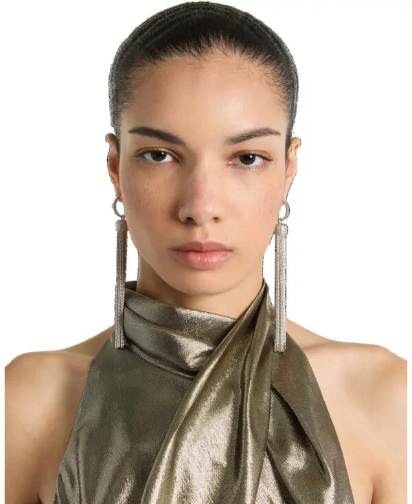 Balmain Brass Tassel Drop Earrings
