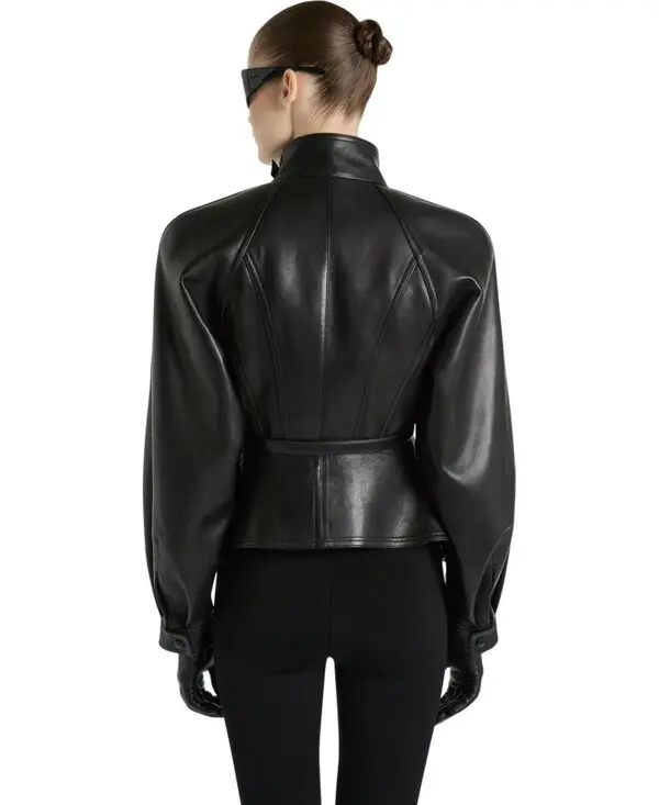 Balmain Lambskin Peplum Jacket