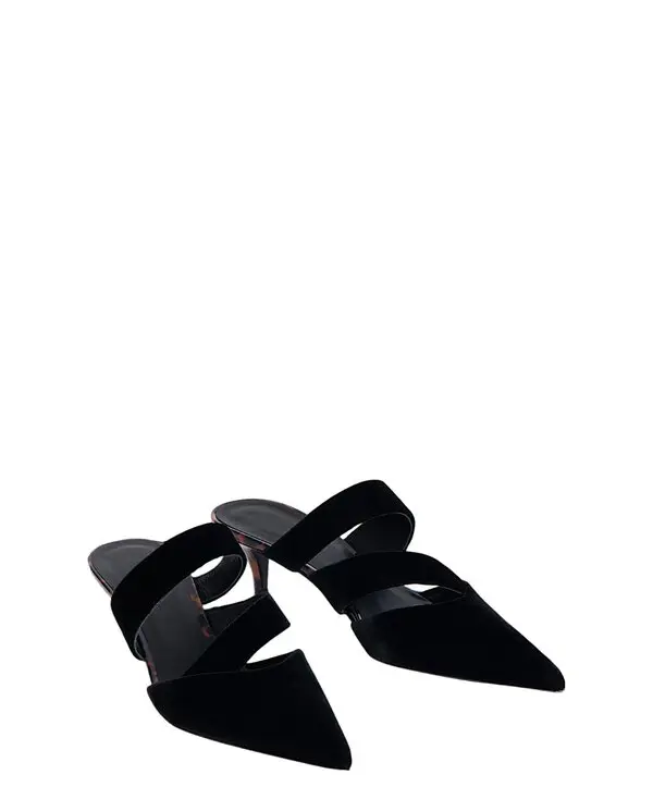 Balmain Velvet And Printed Patent Leather Mules