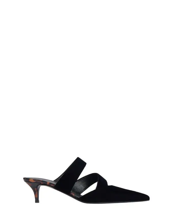 Balmain Velvet And Printed Patent Leather Mules