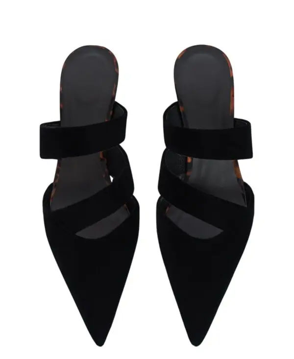 Balmain Velvet And Printed Patent Leather Mules