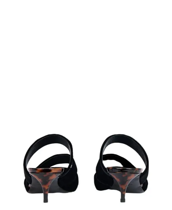 Balmain Velvet And Printed Patent Leather Mules