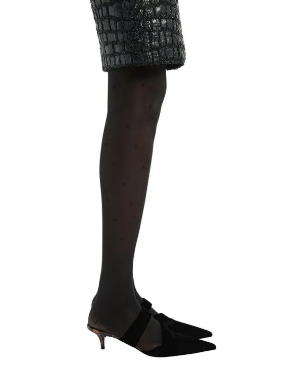 Balmain Velvet And Printed Patent Leather Mules