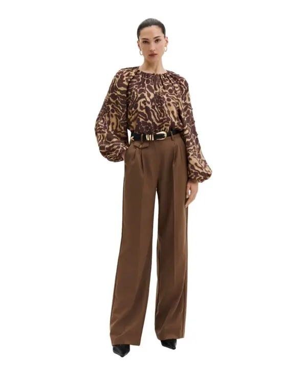 MALINA Sophie Button Detail Gathered Blouse