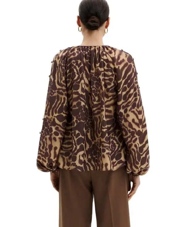 MALINA Sophie Button Detail Gathered Blouse