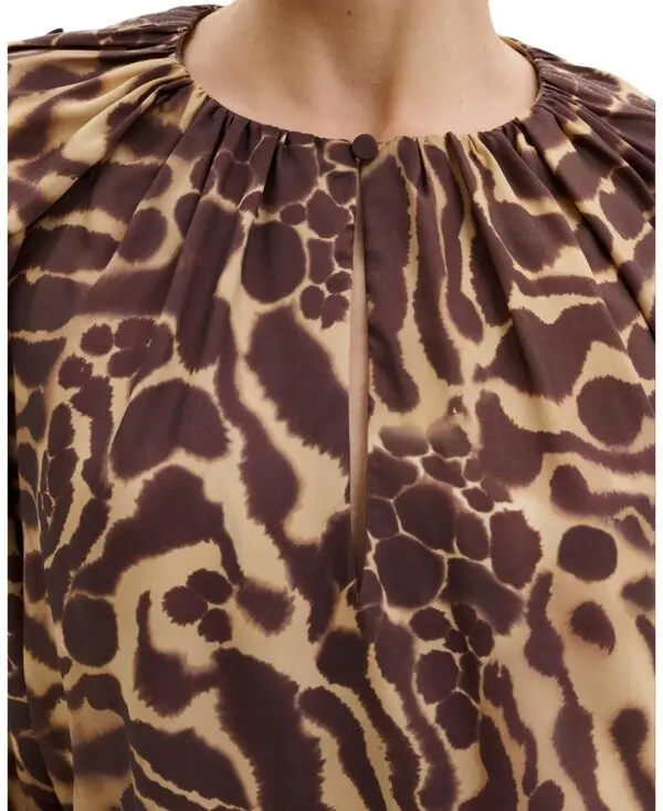 MALINA Sophie Button Detail Gathered Blouse