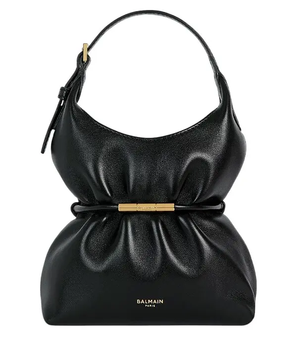 Balmain Sphynx Mini Bag In Smooth Leather - Black