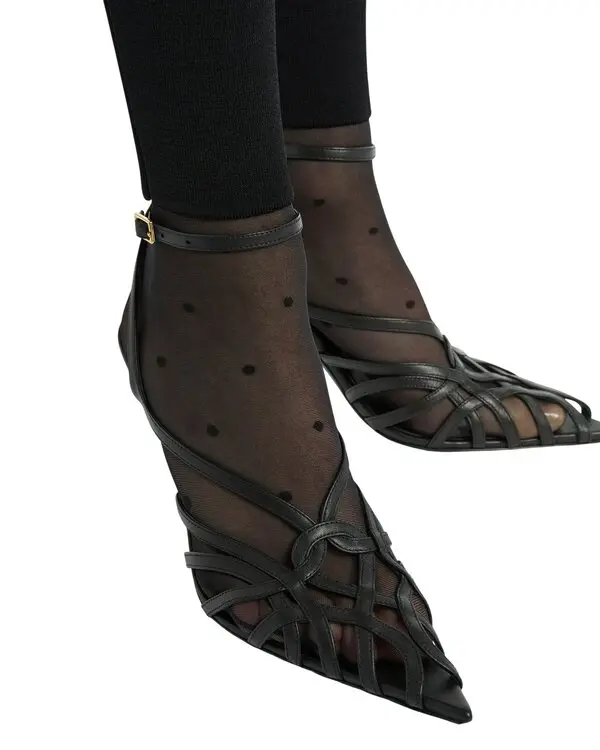 Balmain Smooth Leather Cage Sandals