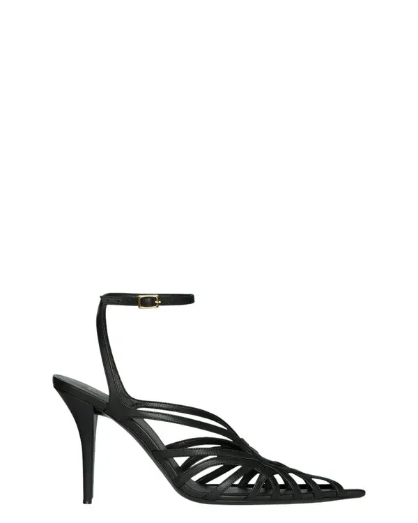 Balmain Smooth Leather Cage Sandals