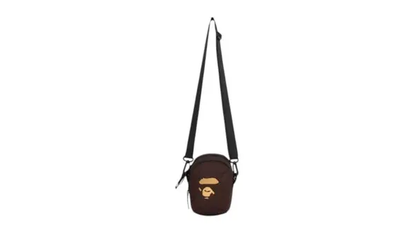 A BATHING APE Ape Head Embroidered Crossbody Bag - Brown