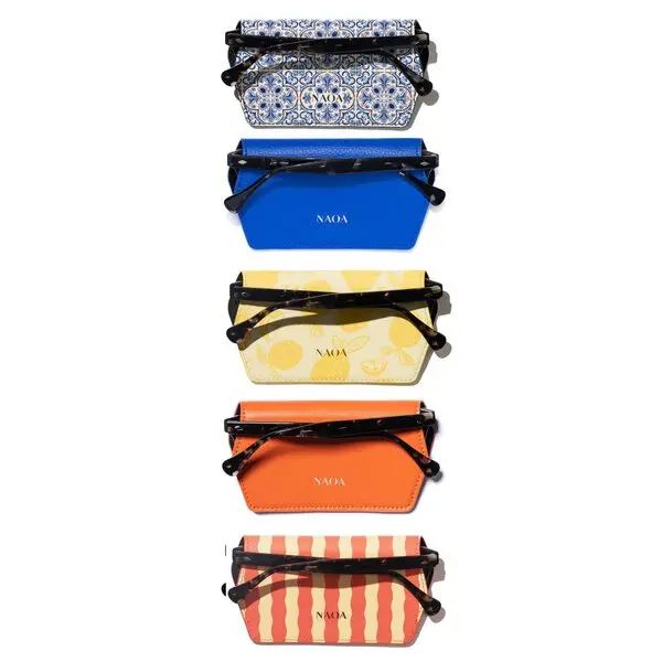 NAOA Family Five Pack Slim Glasses Case - Orange/blue