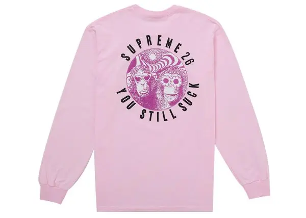 Supreme You Still S**k Long Sleeve Tee Shirt - Light Pink