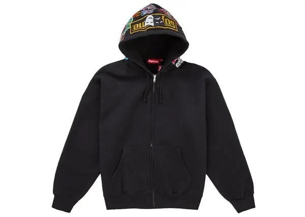 Supreme Patches Zip Up Hooded Sweatshirt