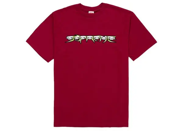 Supreme Skulls Spellout Tee Shirt - Cardinal