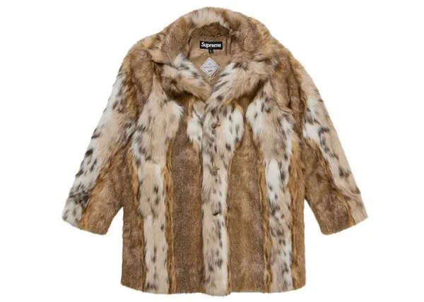 Supreme Lynx Faux Fur Windstopper Overcoat - White