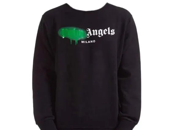 Palm Angels Milano Sprayed Logo Sweatshirt - Black