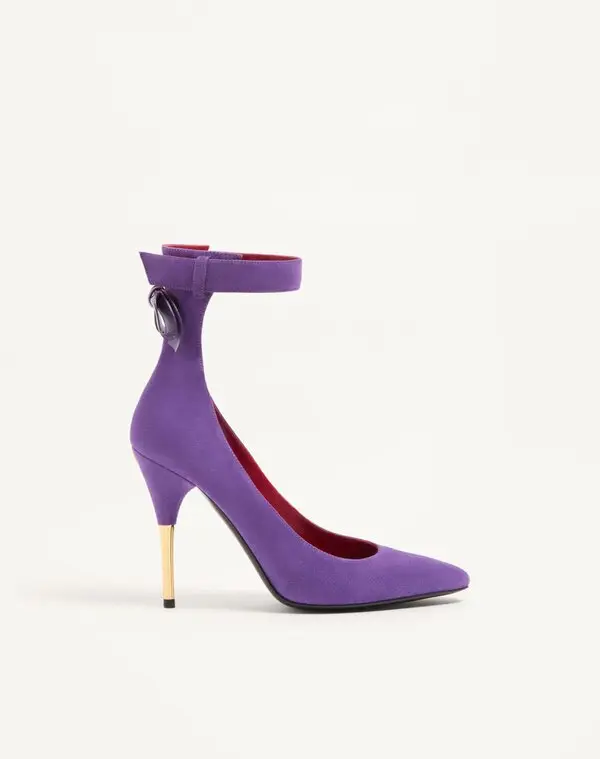 Valentino Garavani Fatale Suede Pumps 105mm - Purple