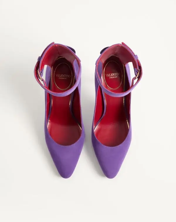 Valentino Garavani Fatale Suede Pumps 105mm - Purple