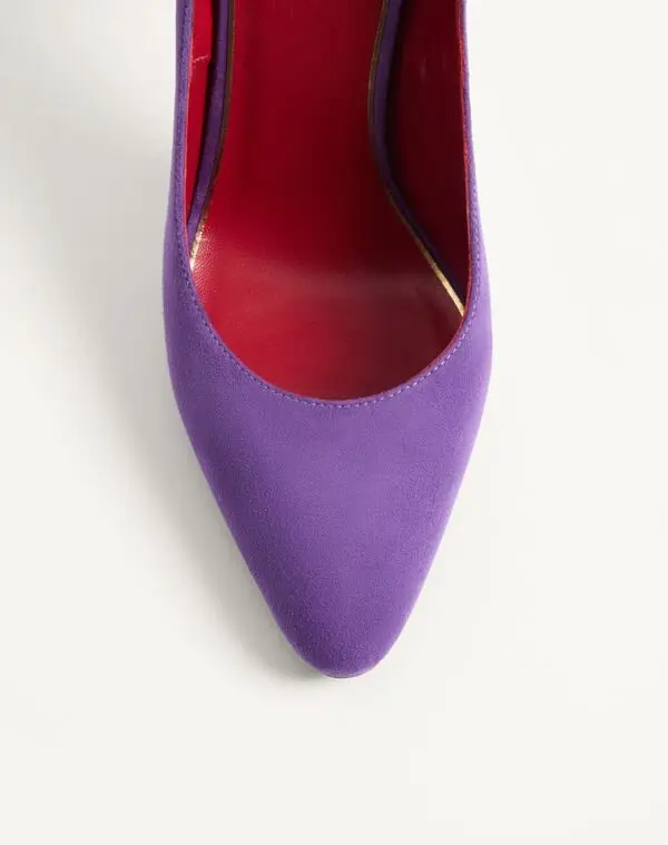 Valentino Garavani Fatale Suede Pumps 105mm - Purple