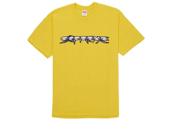 Supreme Skulls Spellout Tee Shirt - Yellow