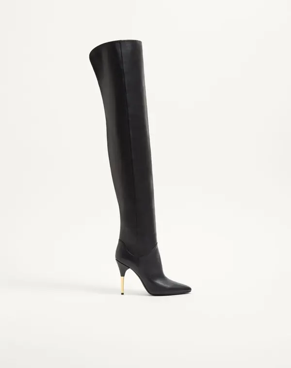Valentino Garavani Over-the-knee Calfskin Boot 105mm - Black