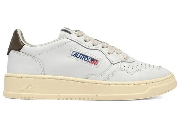 AUTRY Medalist Leather Low Leatherin - White/chocolate