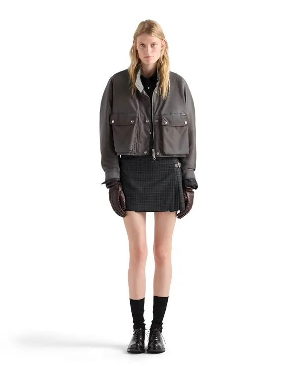 Prada Washed Re-nylon Blouson Jacket - Grey