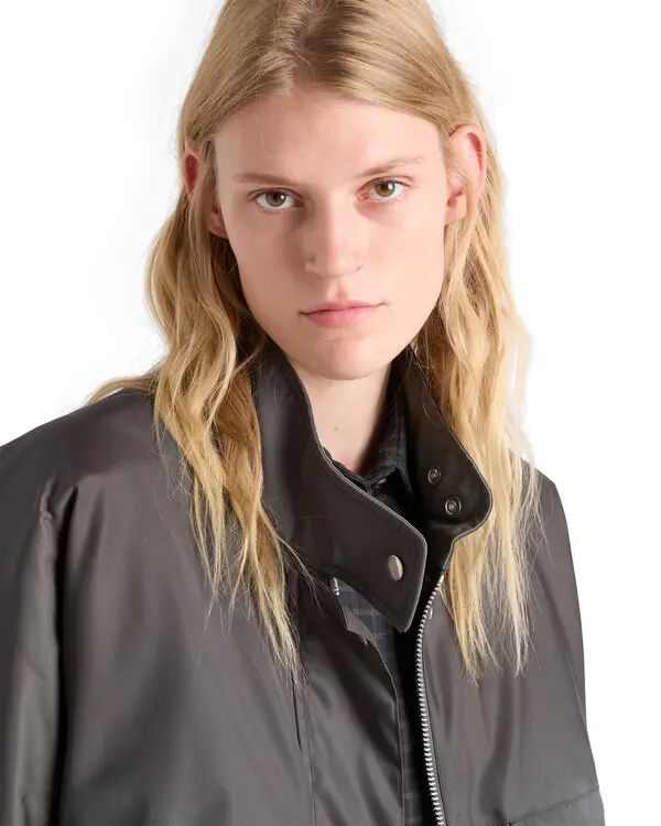 Prada Washed Re-nylon Blouson Jacket - Grey