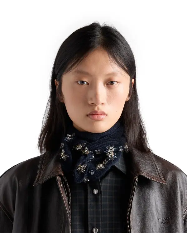 Prada Checked Wool Shirt - Blue