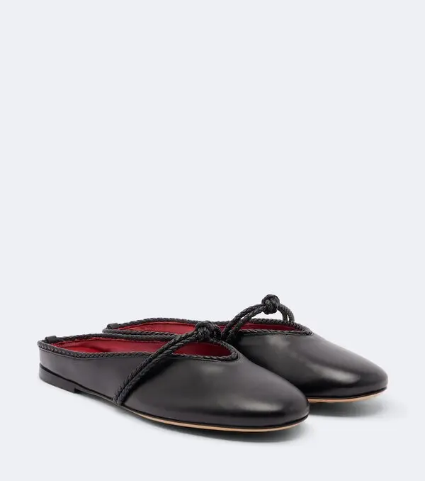 Bottega Veneta Lucia Leather Mules - Black