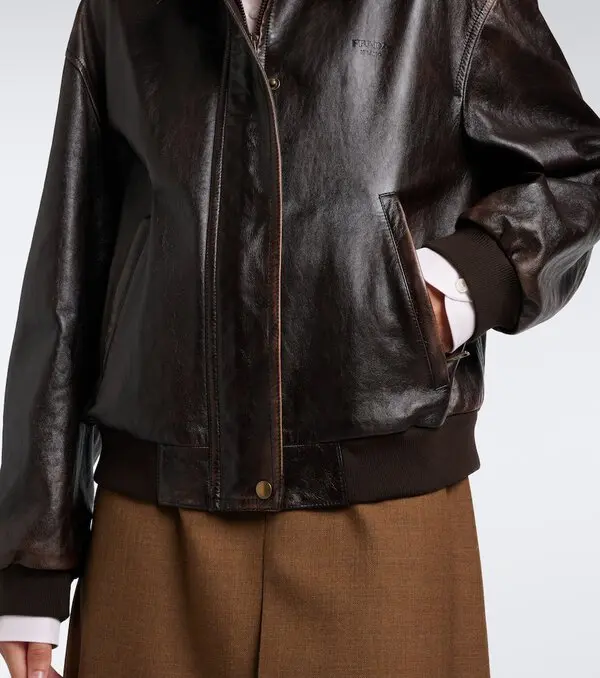 Prada Oversized Leather Blouson Jacket