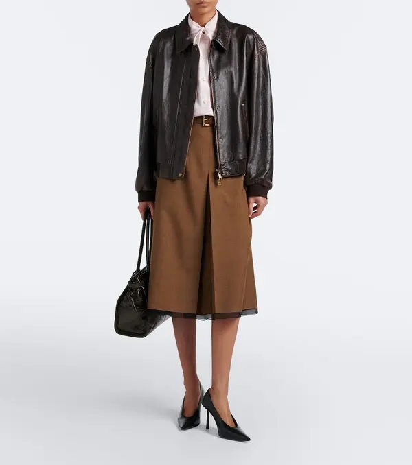 Prada Oversized Leather Blouson Jacket