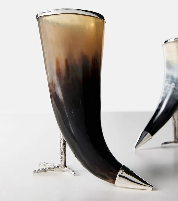 TAVARES 1922 Horn And Sterling Silver Vase