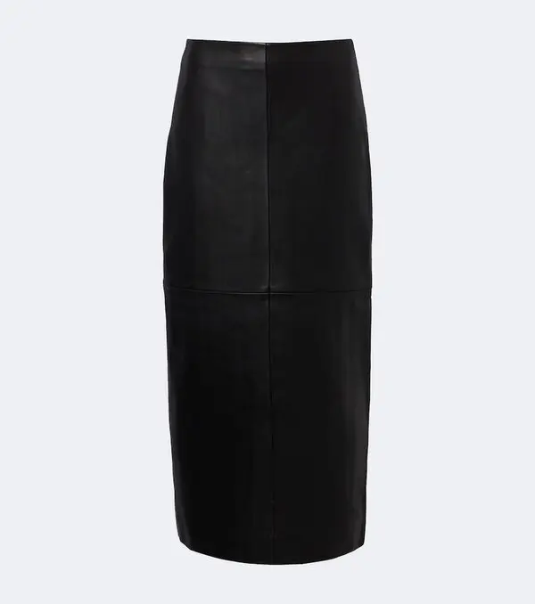 RÓHE Leather Pencil Skirt - Black