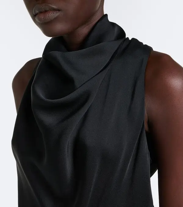 Givenchy Draped Satin Top - Black