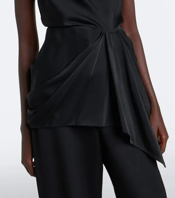 Givenchy Draped Satin Top - Black