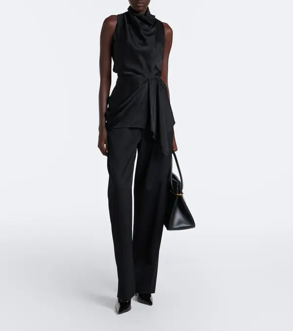 Givenchy Draped Satin Top - Black