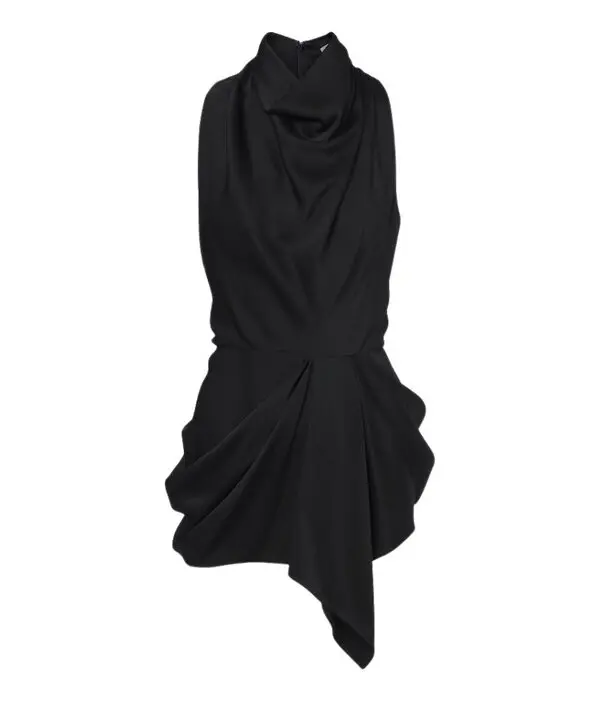 Givenchy Draped Satin Top - Black